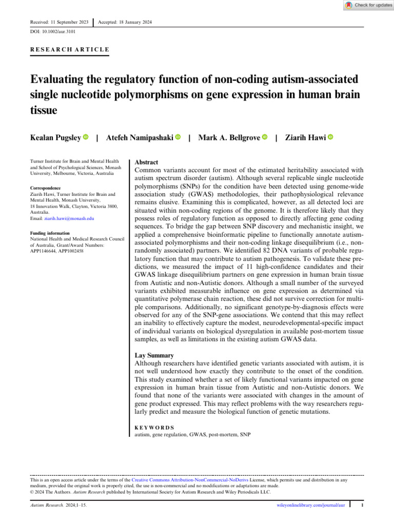 Autism Research - 2024 - Pugsley - Evaluating The Regulatory Function ... Autism Research - 2024 - Pugsley - Evaluating The Regulatory Function ...