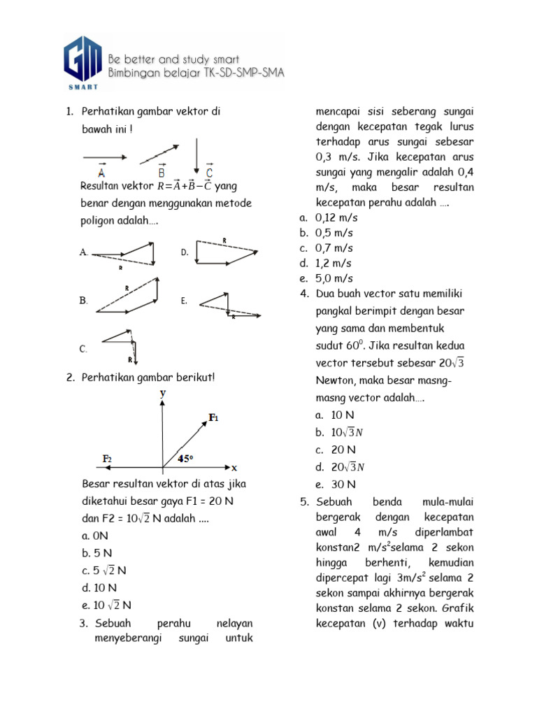 Kelas 11 Fisika Materi Vektor Dan Kinematikadocx | PDF