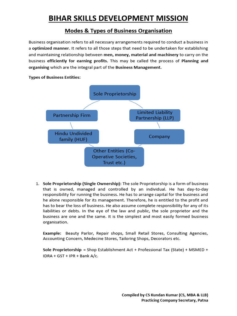 Types of Business Entities Explained | PDF | Partnership | Limited ...