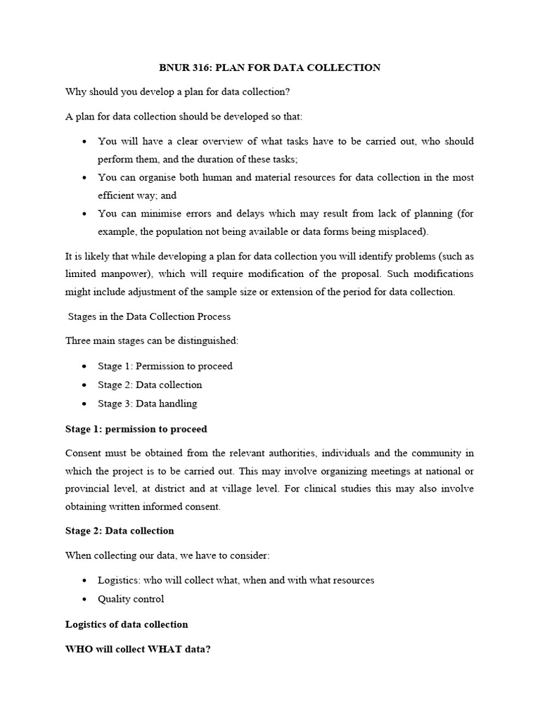 Plan For Data Collection | PDF | Focus Group | Qualitative Research