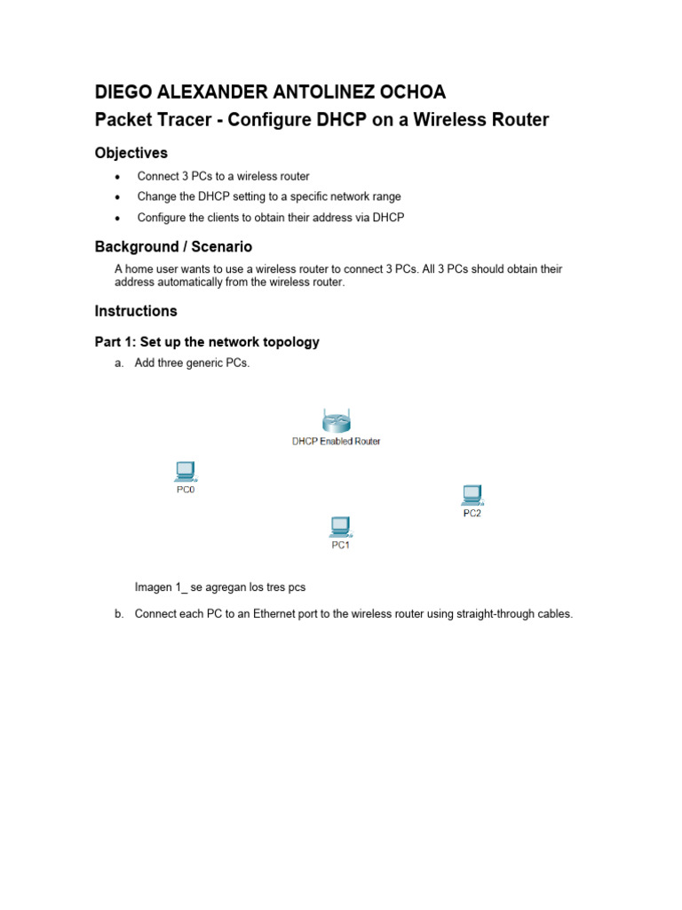 DCHP Configuracion | Download Free PDF | Ip Address | Router (Computing)