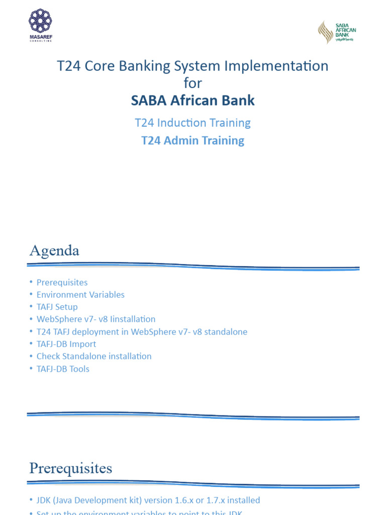 SABA - T24 Admin Induction Training v1.0 | PDF | Command Line Interface | Databases