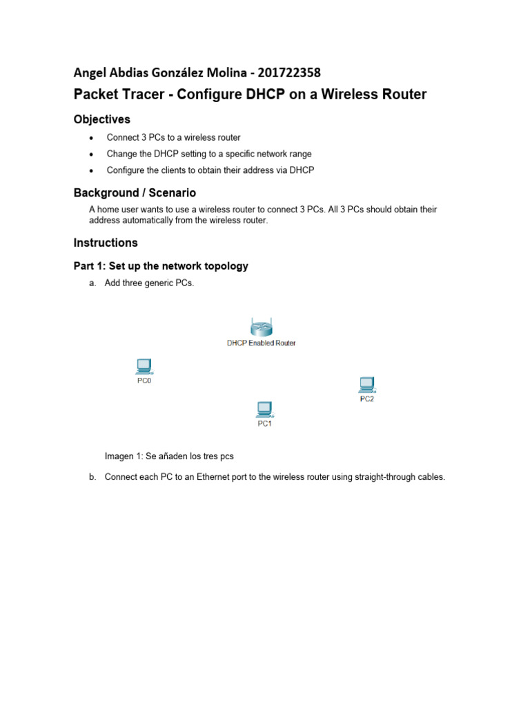 DCHP Configuracion | PDF | Ip Address | Router (Computing)