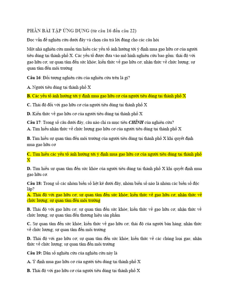 Cau Hoi On Tap | PDF