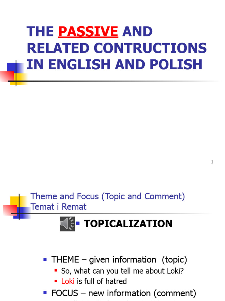 Class 7 ZAO THE - PASSIVE - AND - RELATED - CONTRUCTIONS - IN - ENGLISH ...