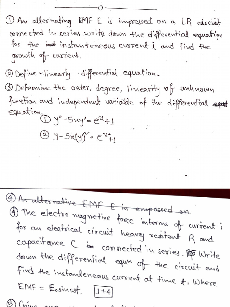 Suggestion of Differential Equation | PDF | Electrical Network | Series ...