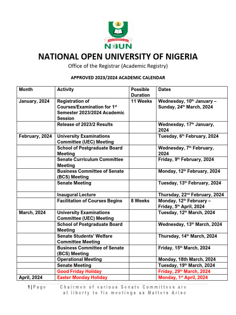 Approved 2023 2024 Academic Calendar 1 | PDF | Academic Term
