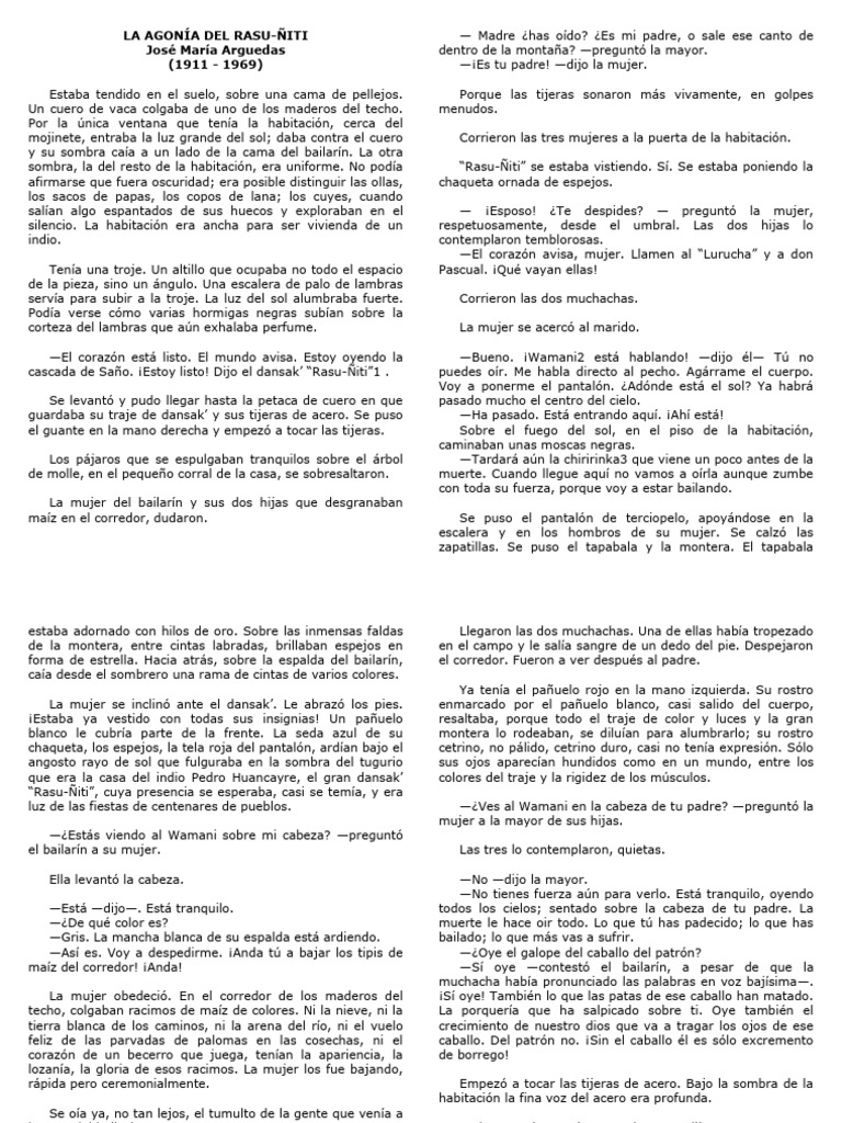 JMA - La Agonía de Rasu Ñiti | PDF | Bailes