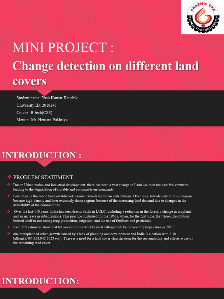 Change Detection in Different Land Covers | Download Free PDF ...
