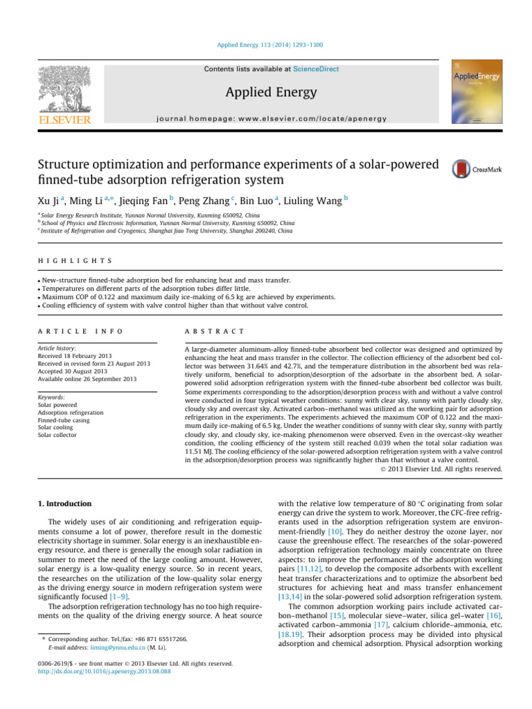 Structure optimization and performance experiments of a solar-powered ...