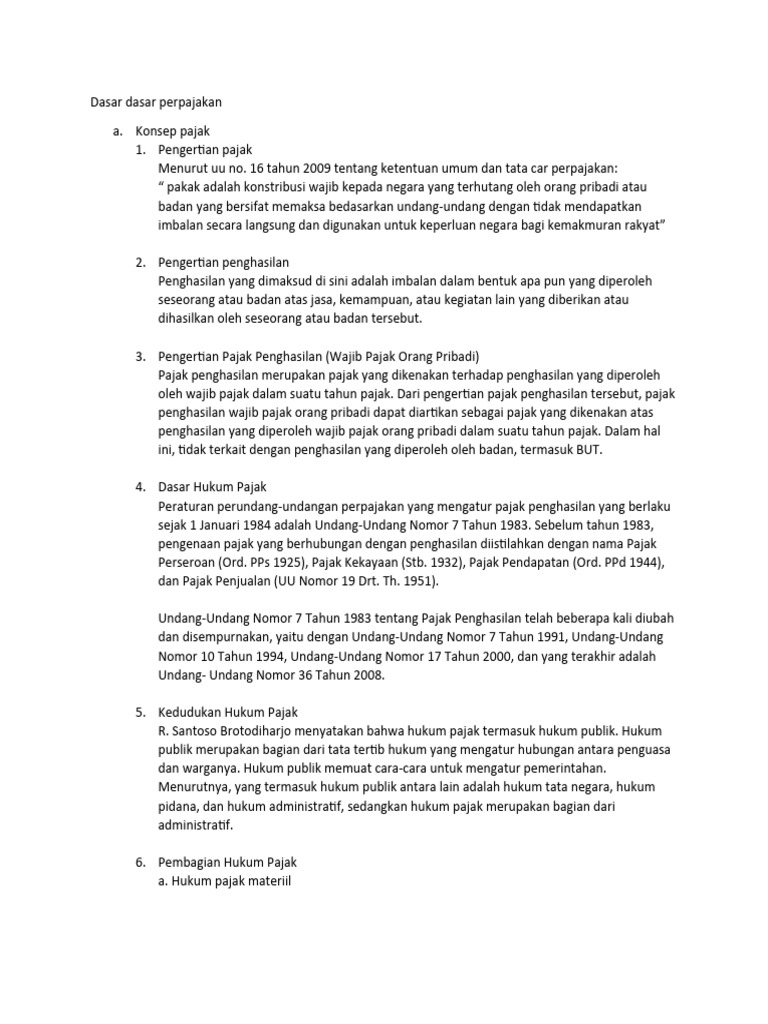 Dasar Dasar Perpajakan | PDF