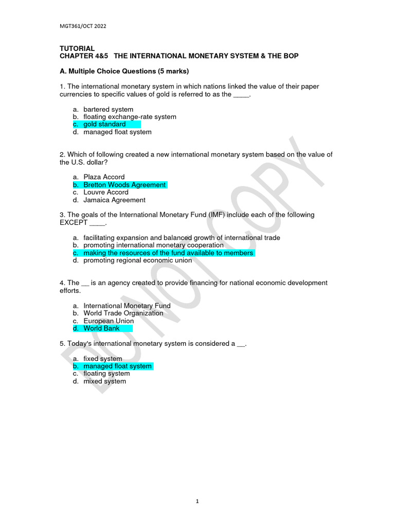 International Monetary System & BOP Overview | PDF | Bretton Woods ...