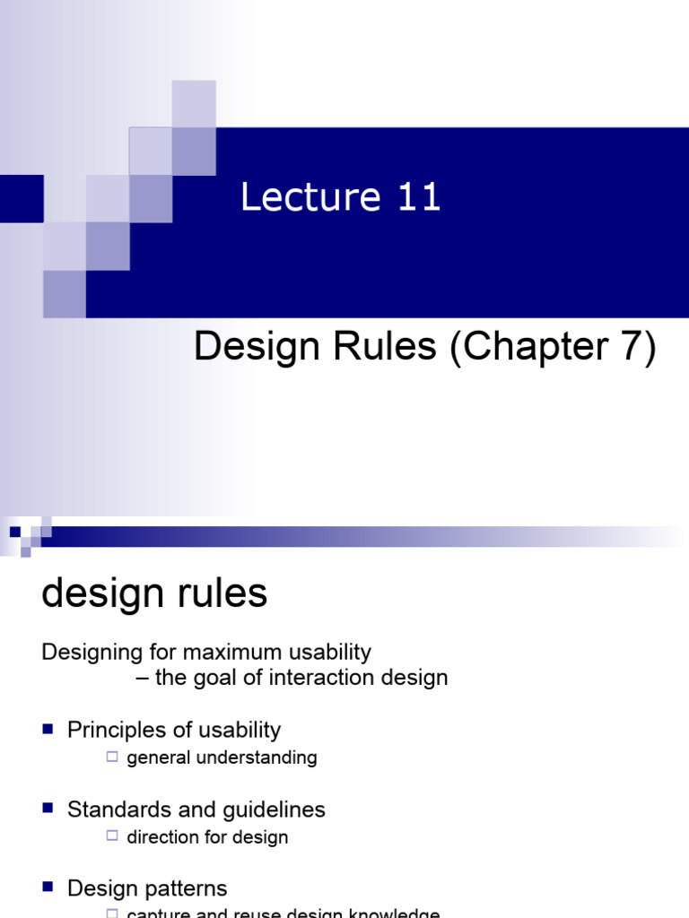 HCI Lecture Design Rules | PDF | Human–Computer Interaction | Usability HCI Lecture Design Rules | PDF | Human–Computer Interaction | Usability
