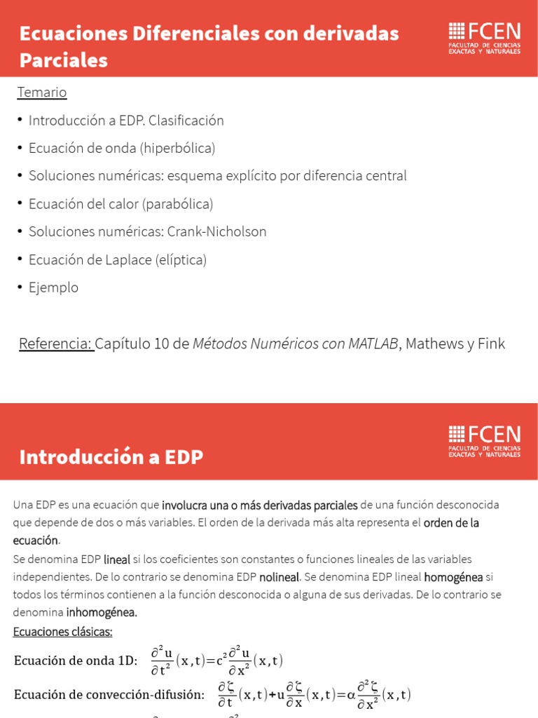 Ecuaciones Diferenciales Con Derivadas Parciales 2024 Mayo | PDF | Ecuación diferencial parcial ...