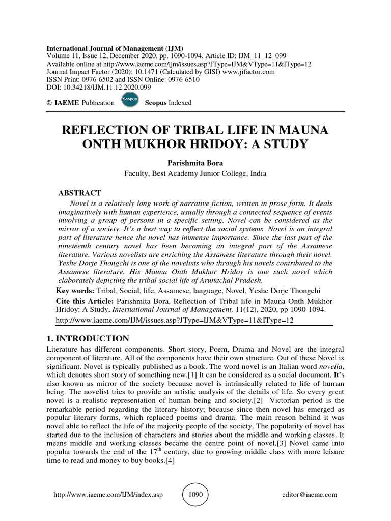 Reflection of Tribal Life in Mauna Onth | PDF | Novels
