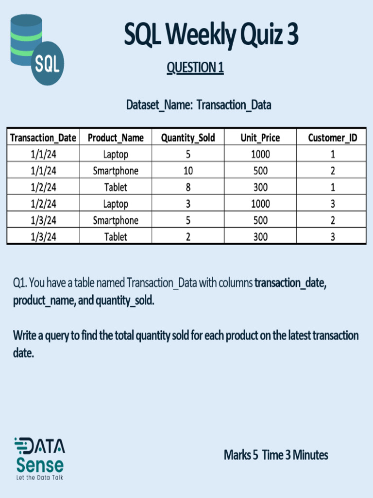 SQL Quiz3 | PDF | Sql | Databases