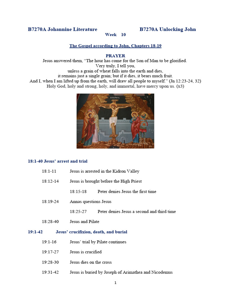Lecture Notes, Week 10 | PDF | Jesus | Crucifixion Of Jesus