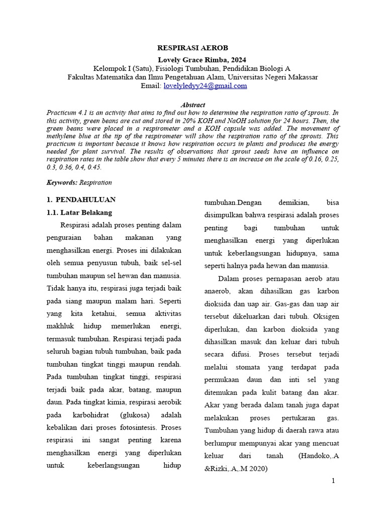 Respirasi Aerob | PDF