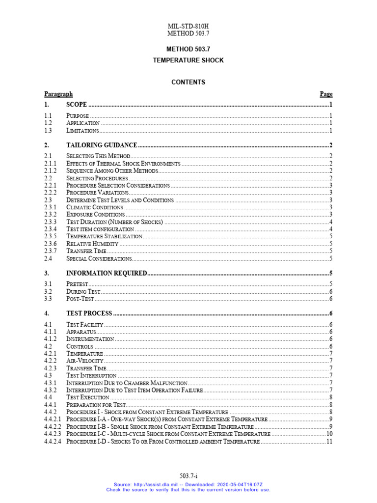 Mil STD 810h Temp Shock | PDF | Fracture | Humidity