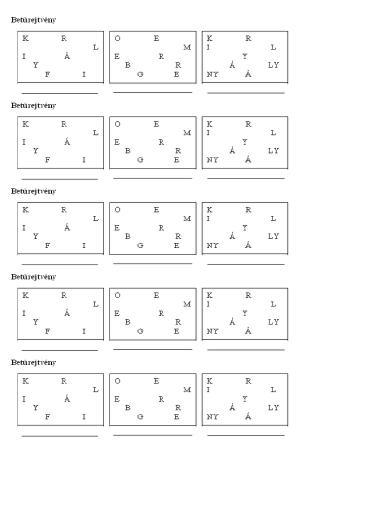 Betűrejtvény - A Tulipánná Változott Királyfi | PDF