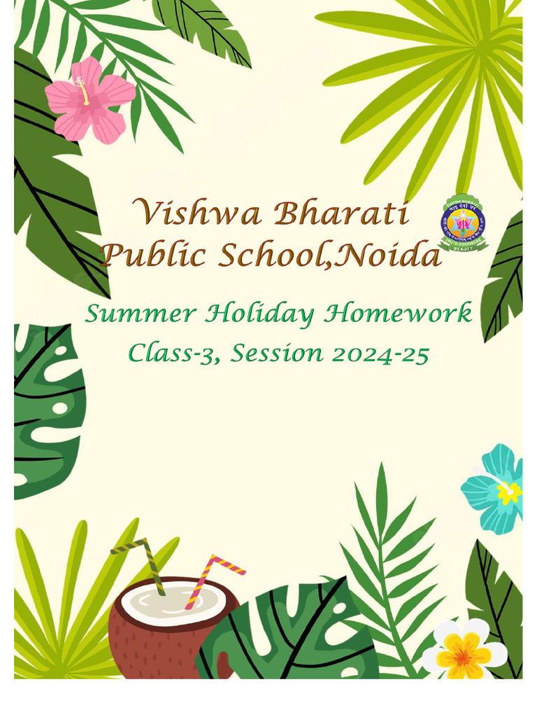 Holiday Homework - Class 3 (2024-25) 2 | PDF