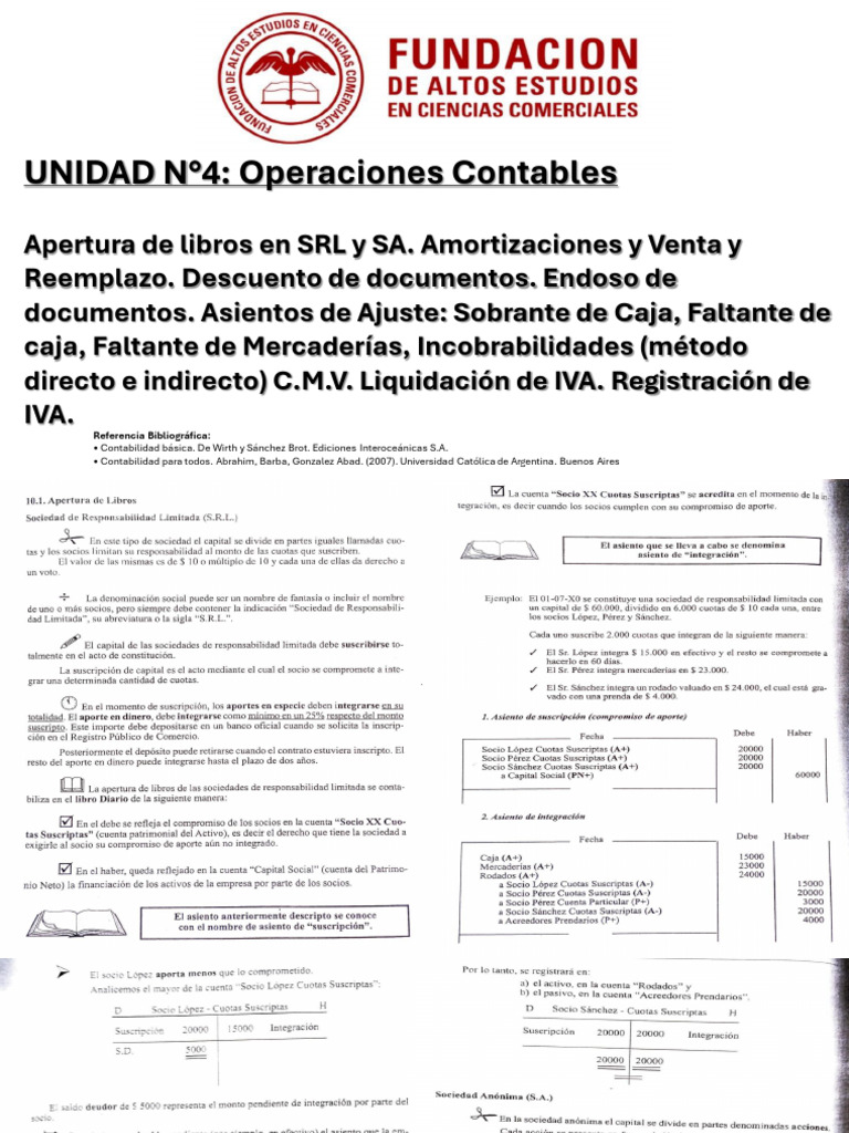 UNIDAD N°4 - Operaciones Contables - parte 2 | PDF | Contabilidad | Impuesto al valor agregado