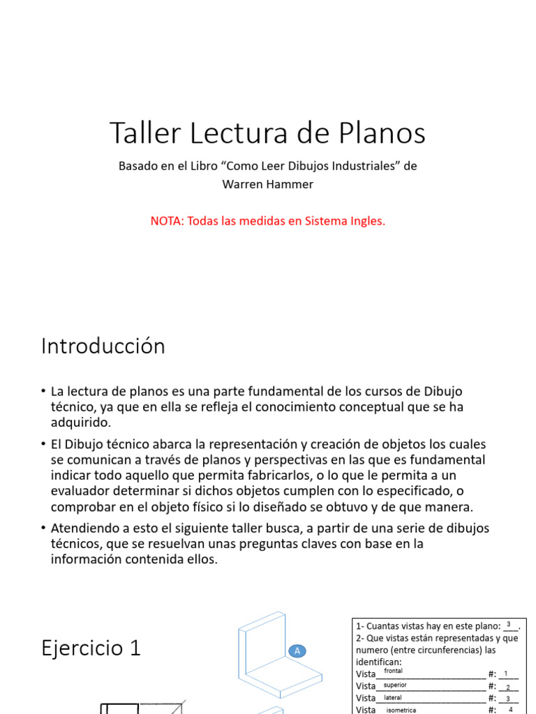Taller Lectura de Planos 2024 | PDF | Dibujo | Tolerancia de ingeniería Taller Lectura de Planos 2024 | PDF | Dibujo | Tolerancia de ingeniería