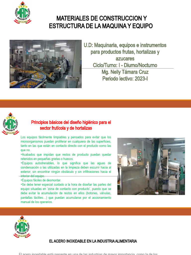 Materiales de Construccion y Estructura de La Maquina y Equipo | PDF