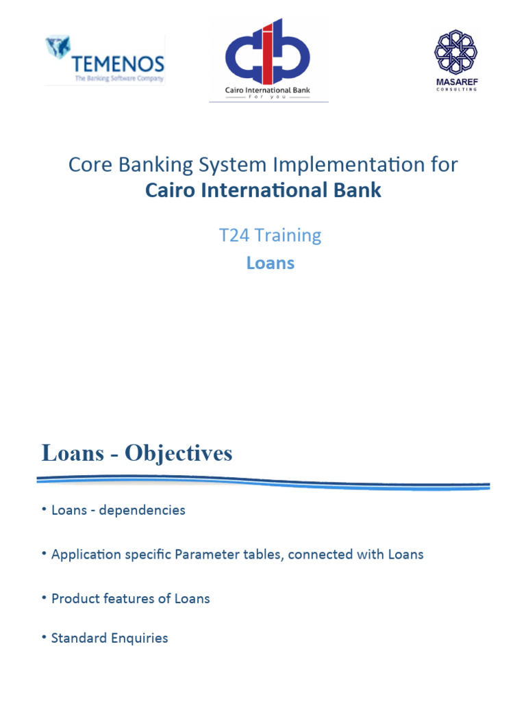 CIB - T24 Training-T24 Loans | PDF | Interest | Loans