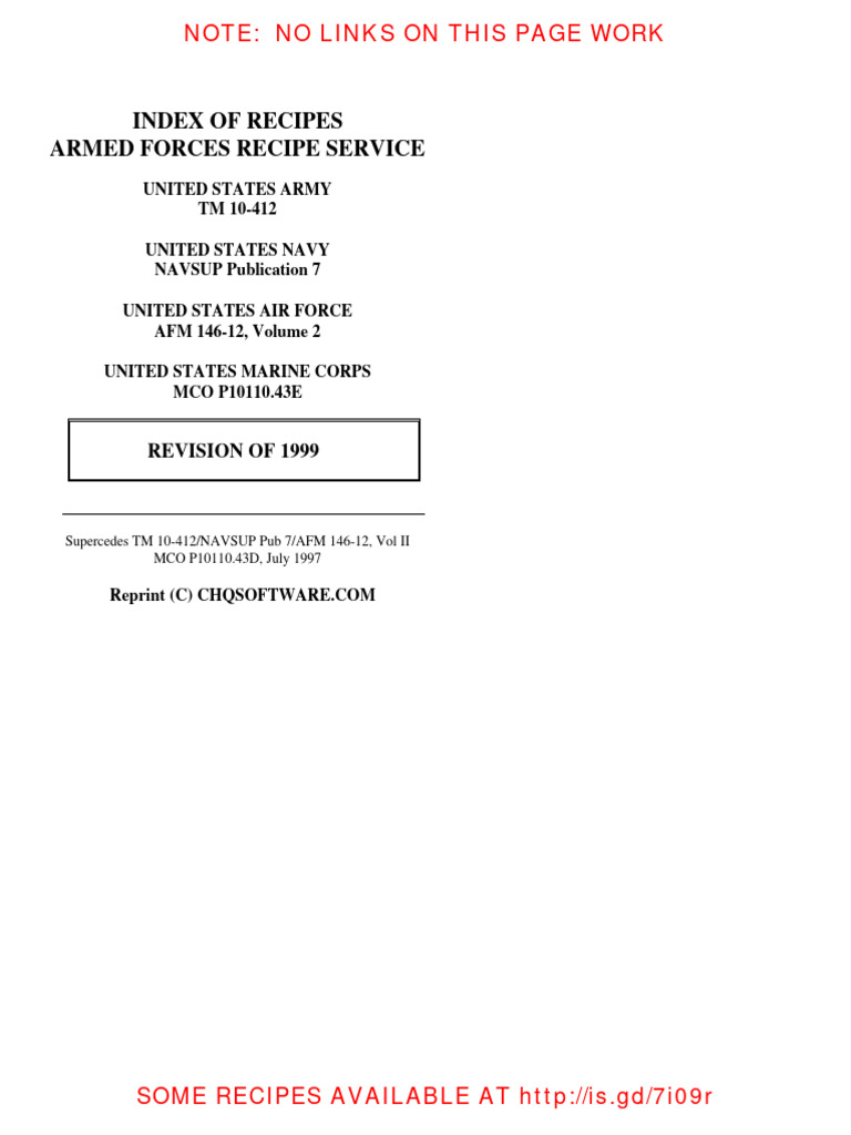 Army Recipe TOC | PDF | Breads | Cakes