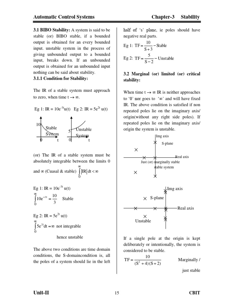 Unit 3 Control Systems | PDF | Control Theory | Stability Theory Unit 3 Control Systems | PDF | Control Theory | Stability Theory