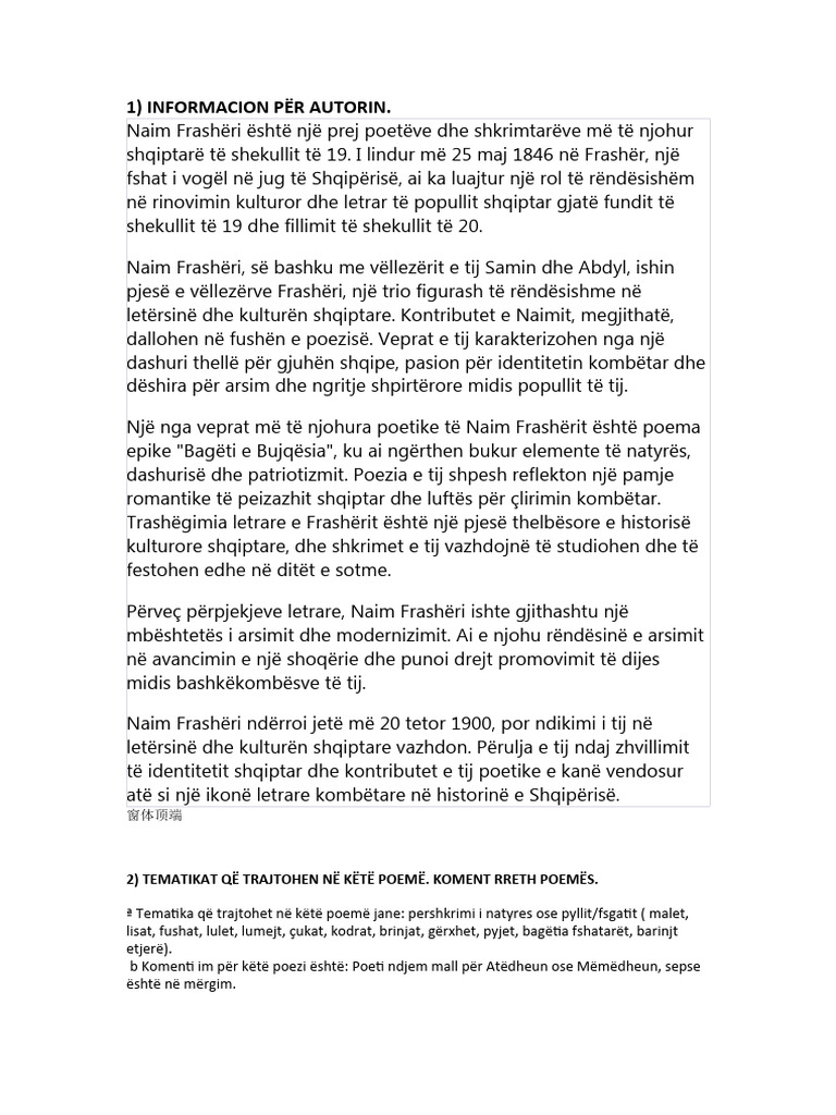 Naim Frasheri | PDF