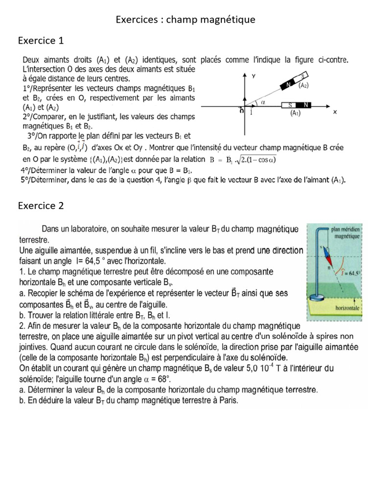 Exercices Champ Magnétique | PDF