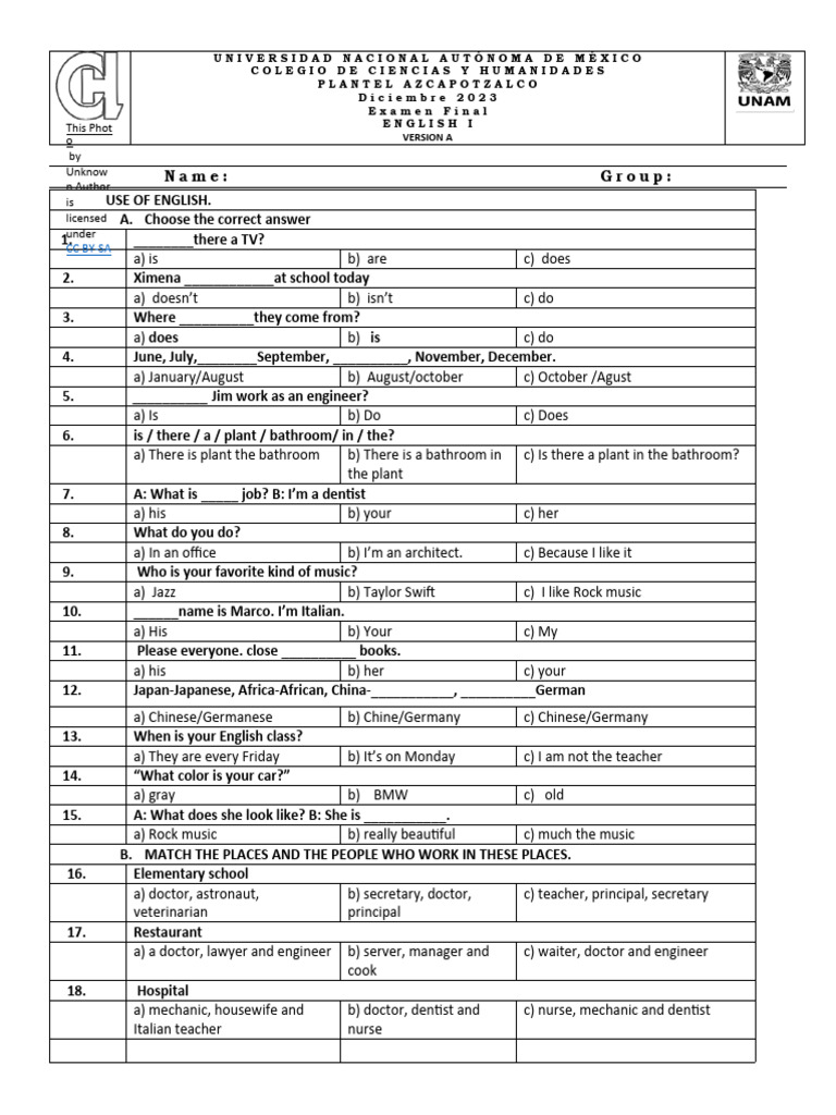 Exam English 1 Final Aok | PDF
