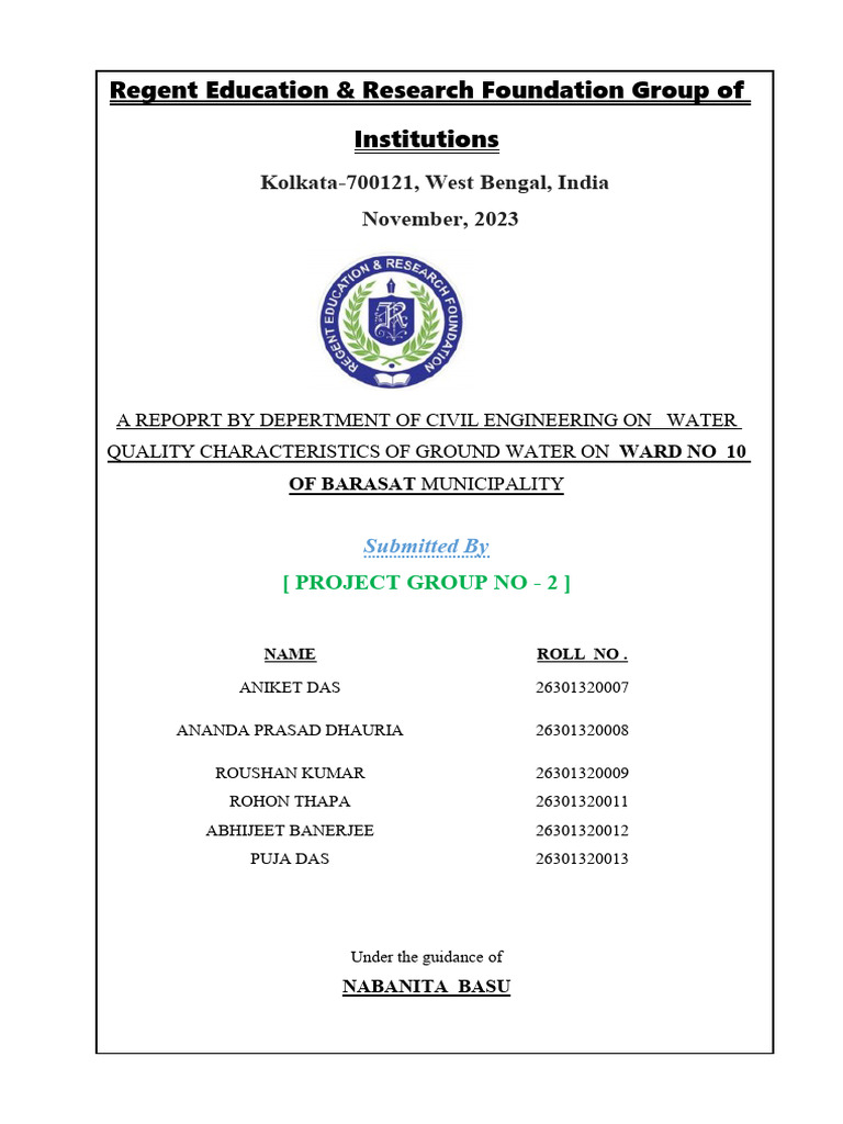 Avijit Project Print | Download Free PDF | Groundwater | Ph