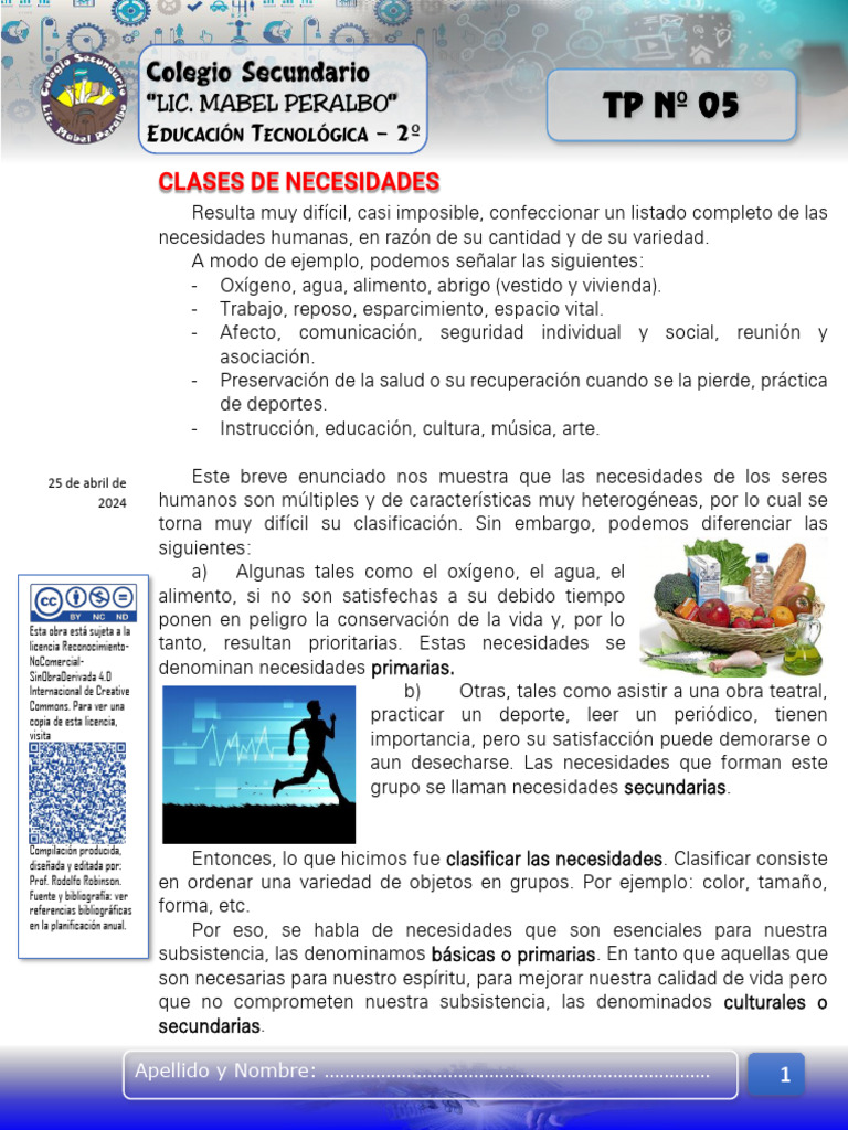 TP #05 - Clases de Necesidades | PDF