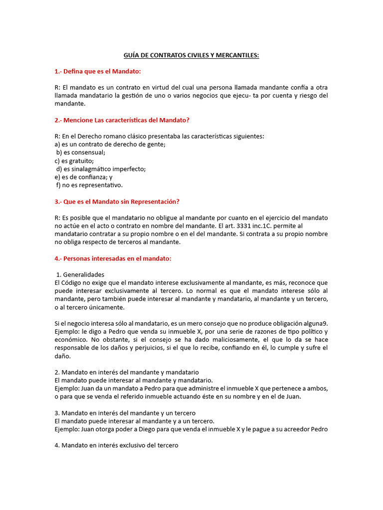 Guia de Contratos Civiles y Mercantiles | PDF | Derecho privado ...