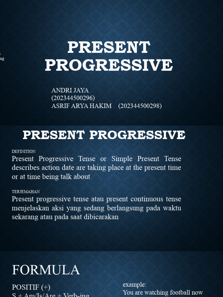 Present Progressive Tense Guide | PDF | Linguistic Morphology | Linguistics