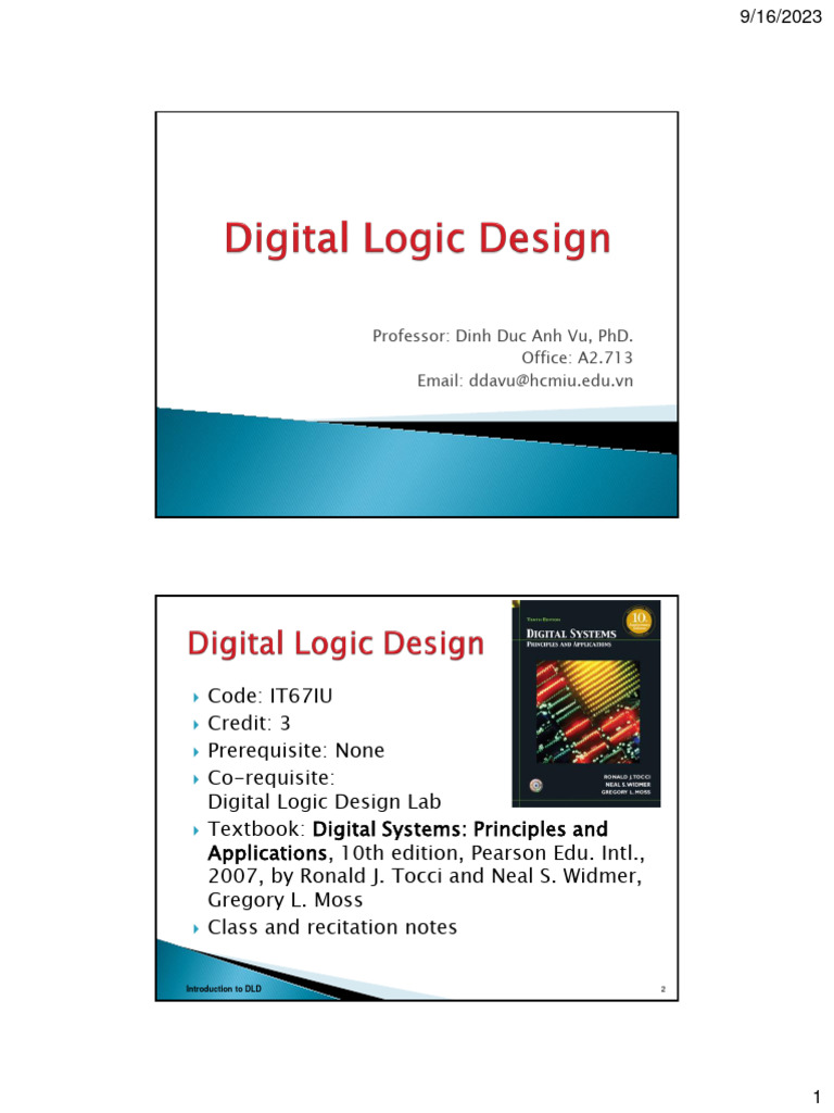 Digital Logic Design Course Overview | PDF | Logic Gate | Digital Electronics