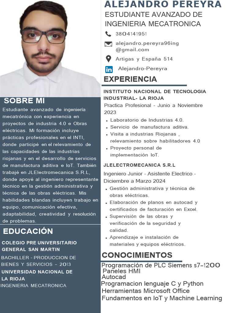 Curriculum Vitae Hector Alejandro Pereyra Vargas - 39297877 | PDF | Ingeniería | Informática