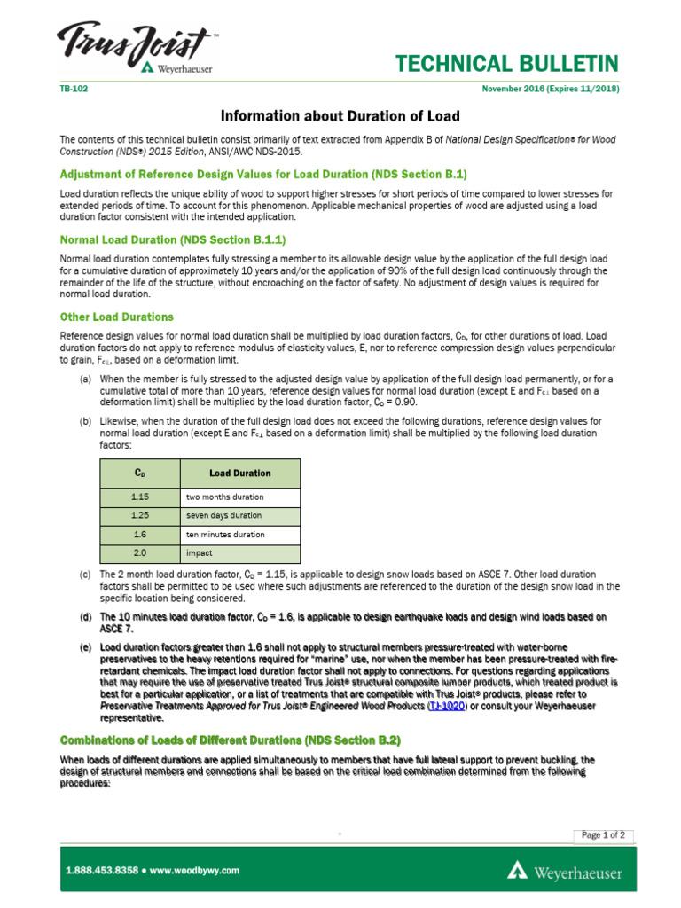 Load Duration Factors | PDF