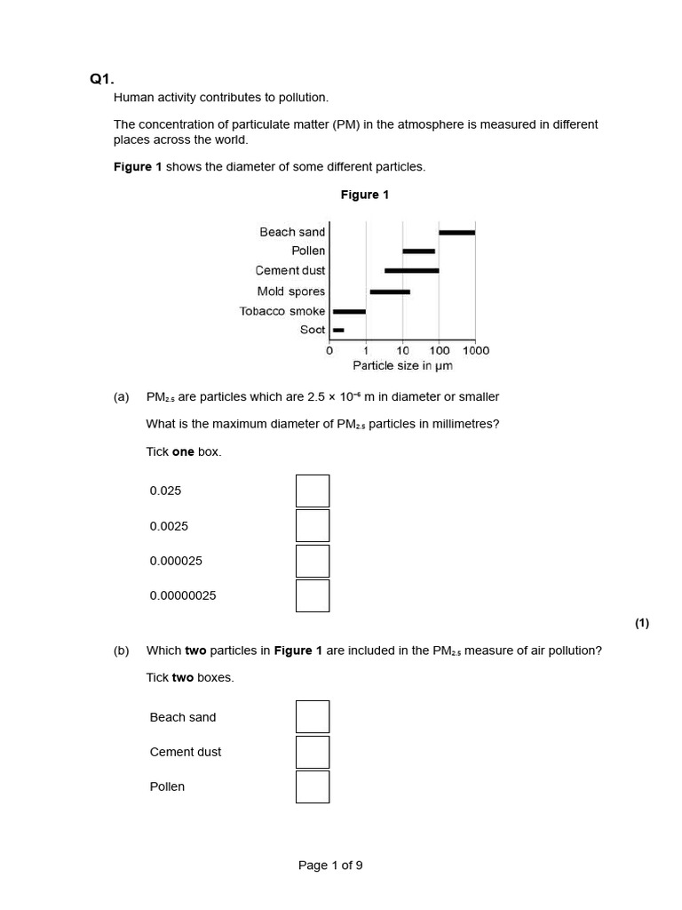 Atmospheric Pollutants EXAM QUESTIONS | PDF | Particulates | Air Pollution