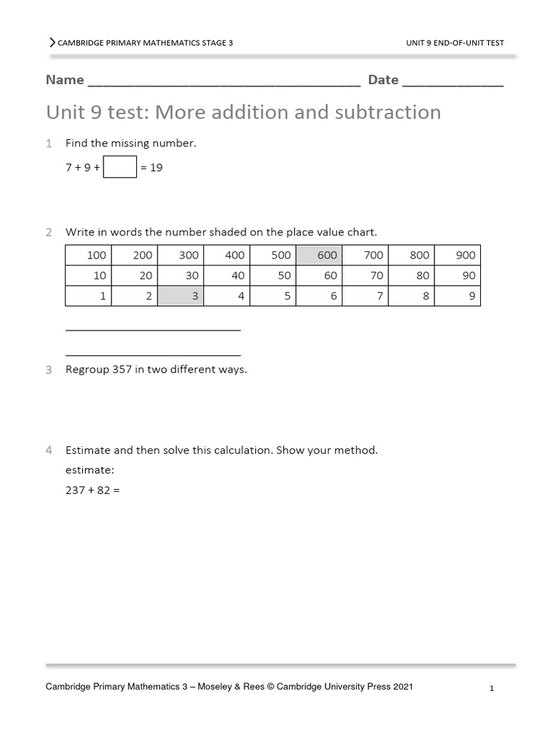 Stage 3 Maths Unit 9 Test | PDF | Finance & Money Management