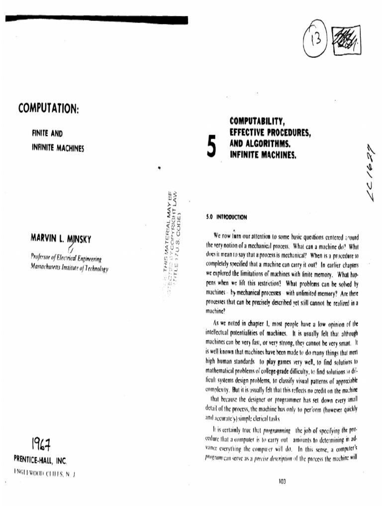1967 - NN - Computability, Effective Procedures, and Algorithms Infinite Machines - Marvin ...