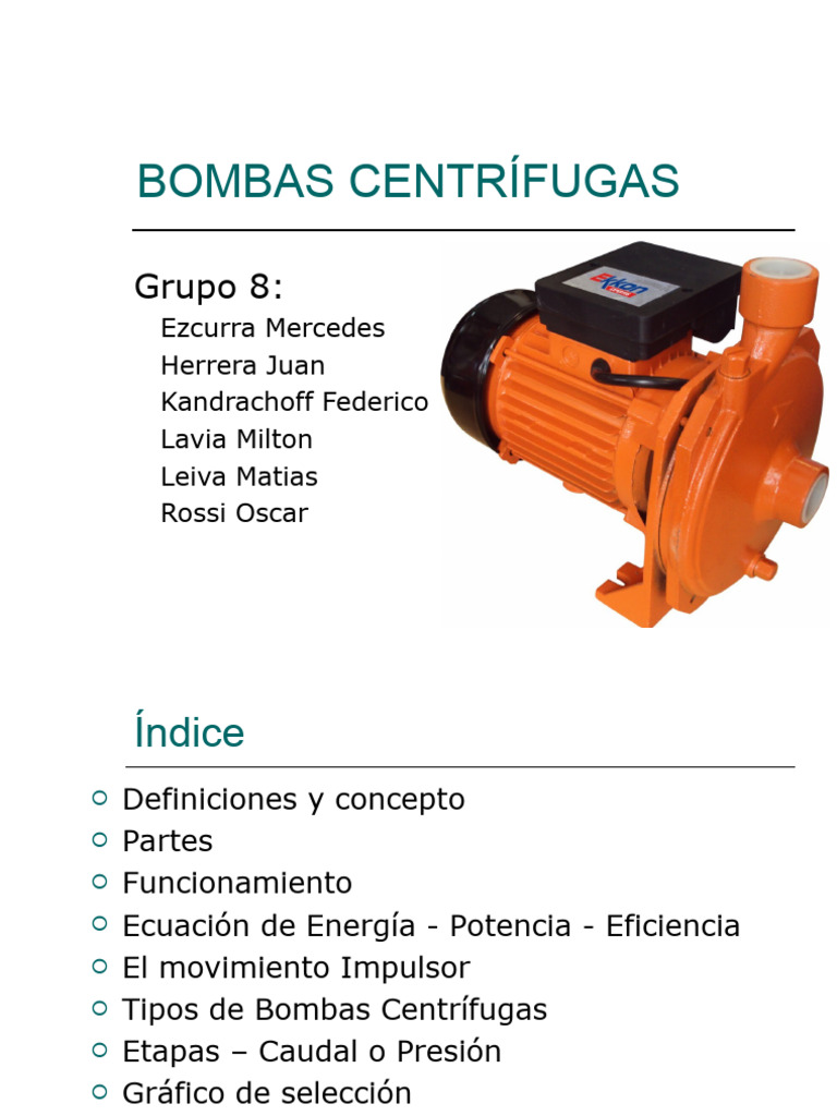 Bombas Centrífugas | Descargar gratis PDF | Bomba | Ingeniería mecánica
