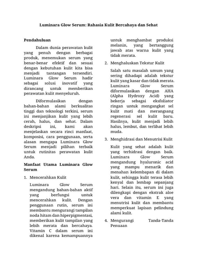 Luminara Glow Serum | PDF