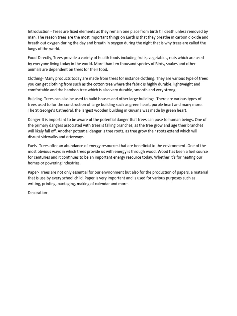 Essay on Trees | PDF