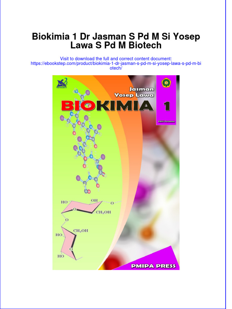 PDF of Biokimia 1 DR Jasman S PD M Si Yosep Lawa S PD M Biotech Full Chapter Ebook | PDF ...