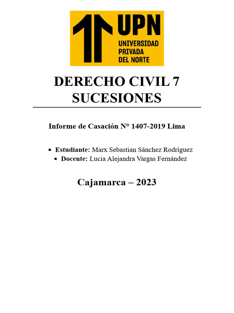 Informe Civil 7 FINALL | PDF | Ley procesal | Herencia