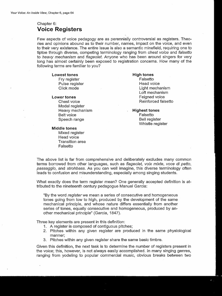 McCoy - Your Voice An Inside View - Voice Registers | PDF | Human Voice ...